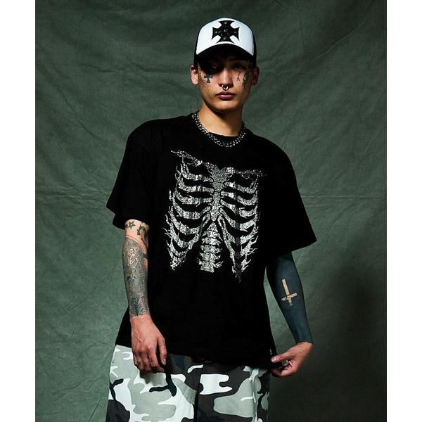 ZOZO問い合わせ番号:105702841ショップ:SUPPLIER，サプライヤーブランド:SUPPLIER，サプライヤー商品名:Tシャツ｜Rhinestone Fire Bones Tee｜SUPPLIERカテゴリ:トップス>Tシャ...