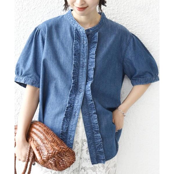 『タイムセール実施中』ZOZO問い合わせ番号:105703468ショップ:SHIPS for women，シップス フォー ウィメンブランド:SHIPS，シップス商品名:【WEB限定】〈手洗い可能〉ライト オンス フリル デニム 半袖 シャ...