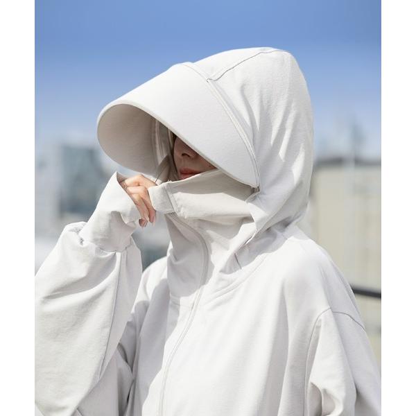ZOZO問い合わせ番号:105703530ショップ:HUG.U，ハグユーブランド:HUG.U，ハグユー商品名:「完全防備」 フェイスガード×つば付き UVカットパーカーカテゴリ:トップス>パーカーブランド品番:f980素材:本体: ポ...