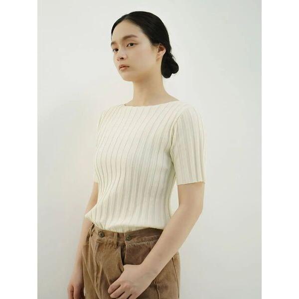 ZOZO問い合わせ番号:105739708ショップ:FIKA./:ETHR OF/YORT，フィーカ/イーサオブ/ヨートブランド:FIKA.，フィーカ商品名:Wide rib short sleeve knit pulloverカテゴリ:ト...
