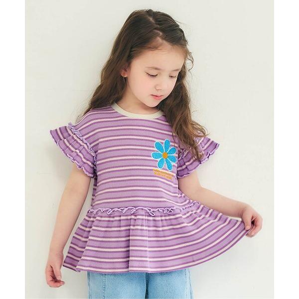 ZOZO問い合わせ番号:105739751ショップ:F.O.Online Store，エフオーオンラインストアブランド:apres les cours，アプレレクール商品名:フラワーワッペンペプラムモチーフ半袖Tシャツカテゴリ:トップス&g...