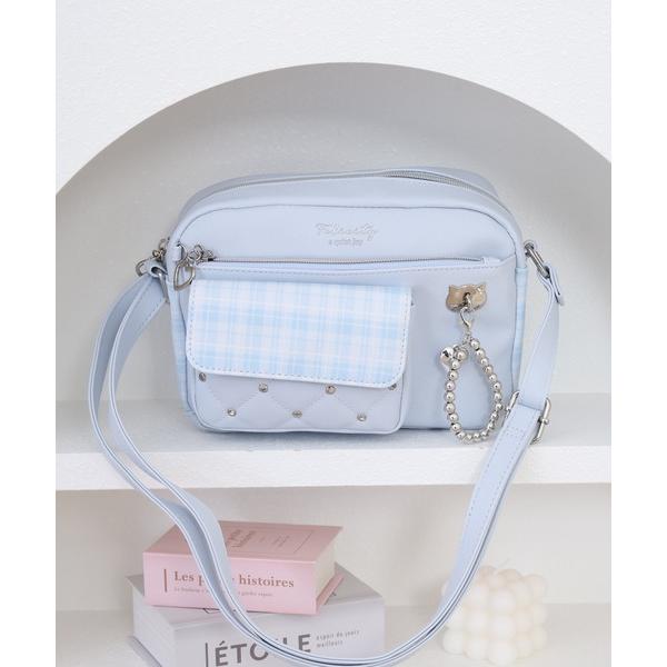 ZOZO問い合わせ番号:105740229ショップ:FUNALIVE，ファンアライブブランド:FUNALIVE，ファンアライブ商品名:Coboca+合皮チェックネコフックチャーム付ショルダー　kidsカテゴリ:バッグ>ショルダーバッグ...