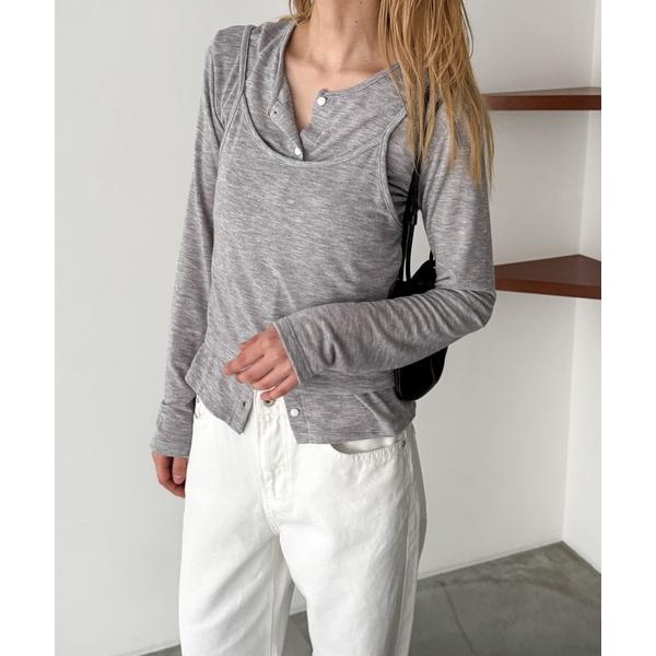ZOZO問い合わせ番号:105740336ショップ:CANAL JEAN，キャナルジーンブランド:CANAL JEAN，キャナルジーン，El mar，エルマール商品名:El mar　レイヤードカットトップスカテゴリ:トップス>アンサン...