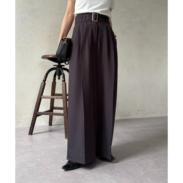 ZOZO問い合わせ番号:105740414ショップ:Thevon.，ゼヴォンブランド:Thevon，ゼボン商品名:ベルト付きタックワイドスラックスカテゴリ:パンツ>スラックスブランド品番:PGD1061402A0002素材:ポリエステ...