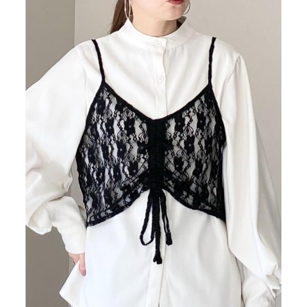 『タイムセール実施中』ZOZO問い合わせ番号:105740427ショップ:wears，ウェアーズブランド:She's Closet，シーズクローゼット商品名:フロントリボン シャーリング シアーレース キャミソール ビスチェカテゴリ:トップ...