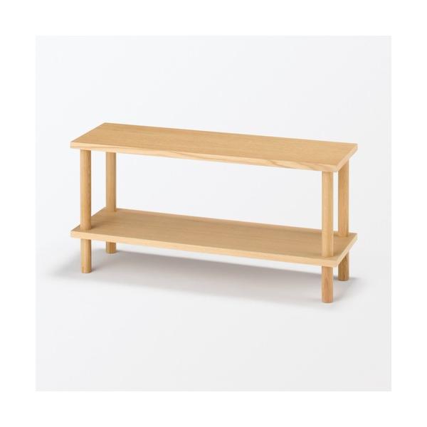 ZOZO問い合わせ番号:105740464ショップ:無印良品，ムジルシリョウヒンブランド:無印良品，ムジルシリョウヒン商品名:手軽に組み立てられる木製シェルフ　棚２段　オーク材突板　約幅８８×奥行２８．２×高さ４３．１ｃｍカテゴリ:インテリ...