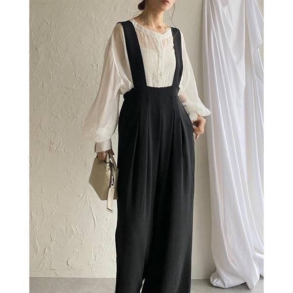 『セール実施中』ZOZO問い合わせ番号:105740535ショップ:wears，ウェアーズブランド:She's Closet，シーズクローゼット商品名:ハイウエスト ツータック オールインワン ワイドパンツ サロペットカテゴリ:オールインワ...
