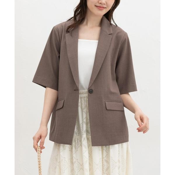 ZOZO問い合わせ番号:105741182ショップ:Honeys，ハニーズブランド:Honeys，ハニーズ，GLACIER，グラシア商品名:【ハニさら・接触冷感・吸水速乾・イージーケア・ウォッシャブル・ＵＶカット】ハーフスリーブテーラードジ...