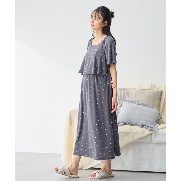 ZOZO問い合わせ番号:105741333ショップ:cross marche，クロスマルシェブランド:Rosemadame，ローズマダム商品名:リブハート柄プリントワンピースパジャマ(産前・産後対応 マタニティ＆授乳服 ルームウェア)カテゴ...