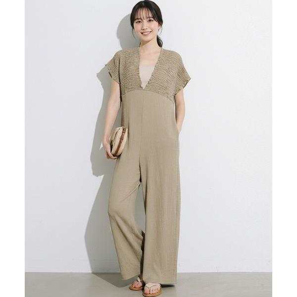 ZOZO問い合わせ番号:105741975ショップ:coca，コカブランド:coca（coca），コカ商品名:シボシャーリングVネックオールインワンカテゴリ:オールインワン・サロペット>つなぎ/オールインワンブランド品番:36-250...