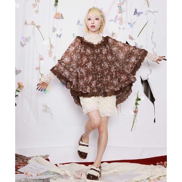 ZOZO問い合わせ番号:105742895ショップ:axes femme，アクシーズファムブランド:myu:loret，ミュウロレット商品名:花柄ポンチョカテゴリ:トップス>シャツ/ブラウスブランド品番:CI74X03素材:(表地)ポ...