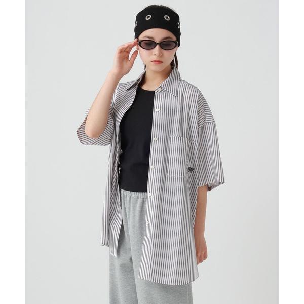 ZOZO問い合わせ番号:105743806ショップ:repipi armario，レピピアルマリオブランド:repipi armario，レピピ アルマリオ，10C REPIPI，ジューシーレピピ商品名:ストライプBIGシャツカテゴリ:トッ...