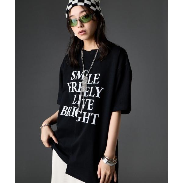 ZOZO問い合わせ番号:105744182ショップ:SMILE LAND，スマイルランドブランド:GEVS.，ジェイヴィス，SMILE LAND，スマイルランド商品名:綿100％アシンメトリープリントTシャツ＜大きいサイズ有＞GEVS.カテ...