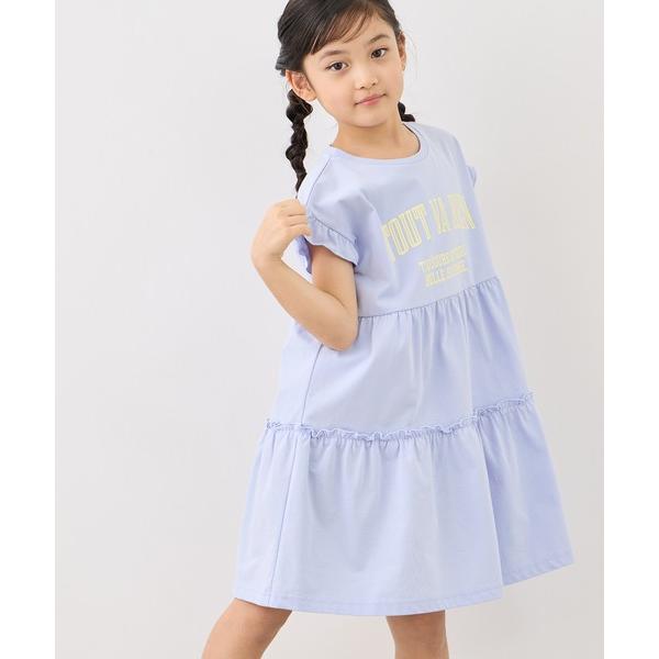 ZOZO問い合わせ番号:105780030ショップ:ROPE' PICNIC，ロぺピクニックブランド:ROPE' PICNIC，ロペピクニック商品名:【KIDS/キッズ】ティアードロゴカットソーワンピース/接触冷感カテゴリ:ワンピース/ドレ...