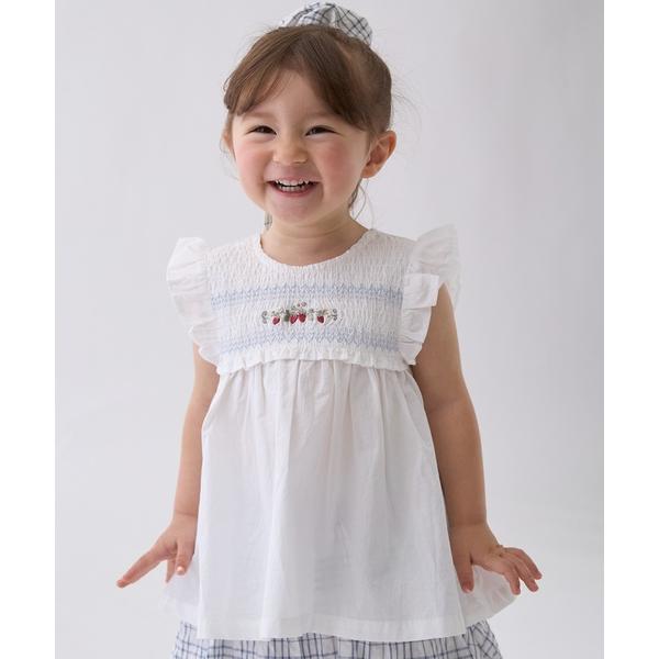 ZOZO問い合わせ番号:105780200ショップ:petit main，プティマインブランド:petit main，プティマイン商品名:【リンク】いちご刺しゅうシャーリングチュニックカテゴリ:ワンピース/ドレス>チュニックブランド品...