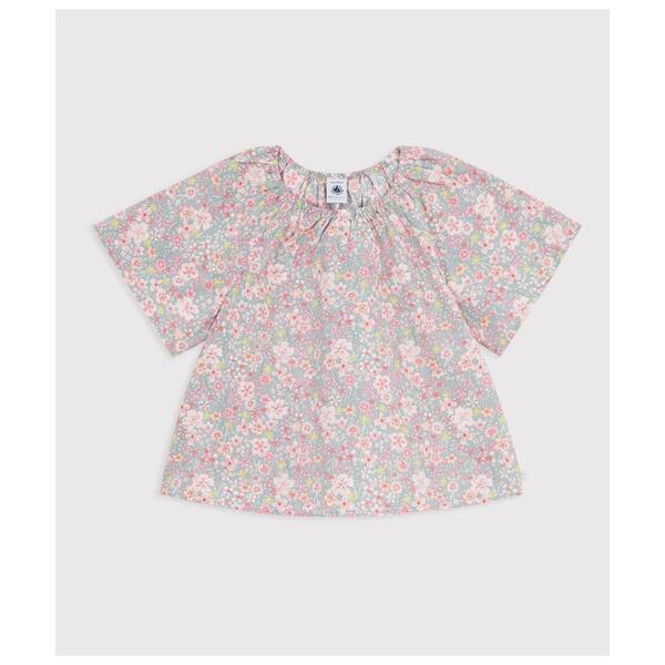 ZOZO問い合わせ番号:105780370ショップ:PETIT BATEAU，プチバトーブランド:PETIT BATEAU，プチバトー商品名:フラワープリント半袖ブラウスカテゴリ:トップス>シャツ/ブラウスブランド品番:A0FY6A素...