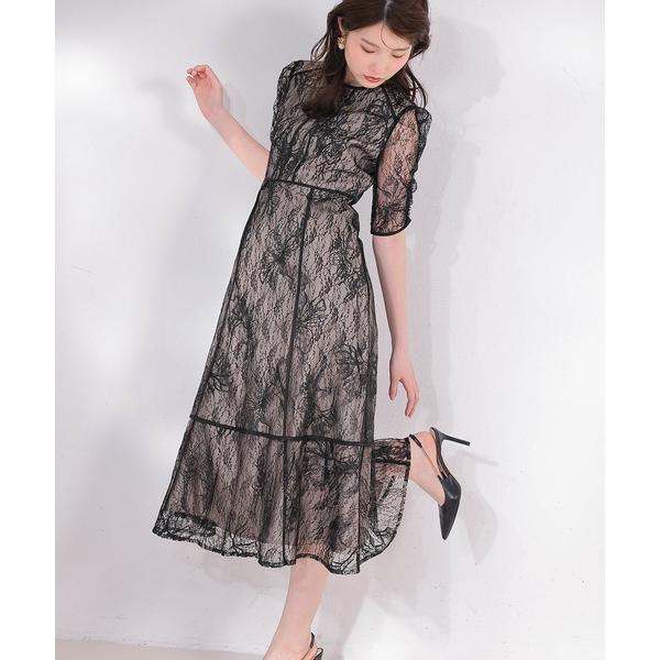 ZOZO問い合わせ番号:105781609ショップ:Kana，カナブランド:Kana，カナ商品名:花柄レースパイピングAラインワンピースドレス パーティー ドレス 結婚式 お呼ばれ オケージョンカテゴリ:ワンピース/ドレス>ドレスブラ...