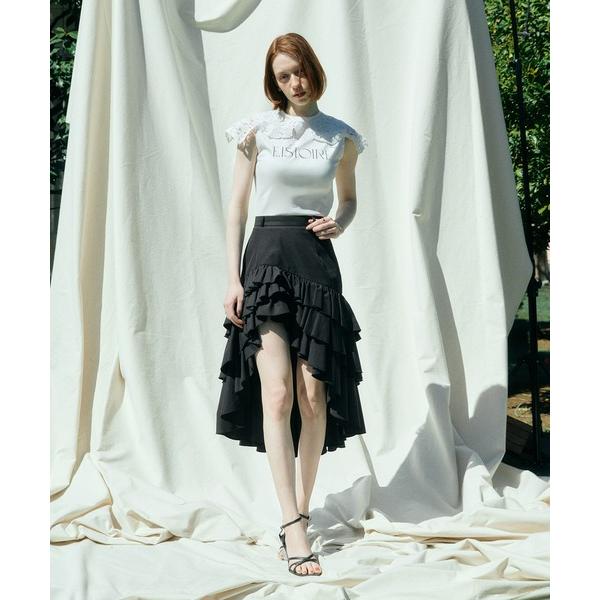 ZOZO問い合わせ番号:105782430ショップ:EIMY ISTOIRE，エイミーイストワールブランド:EIMY ISTOIRE，エイミーイストワール商品名:EIMY SIGNATURE LACE TEEカテゴリ:トップス>Tシャ...