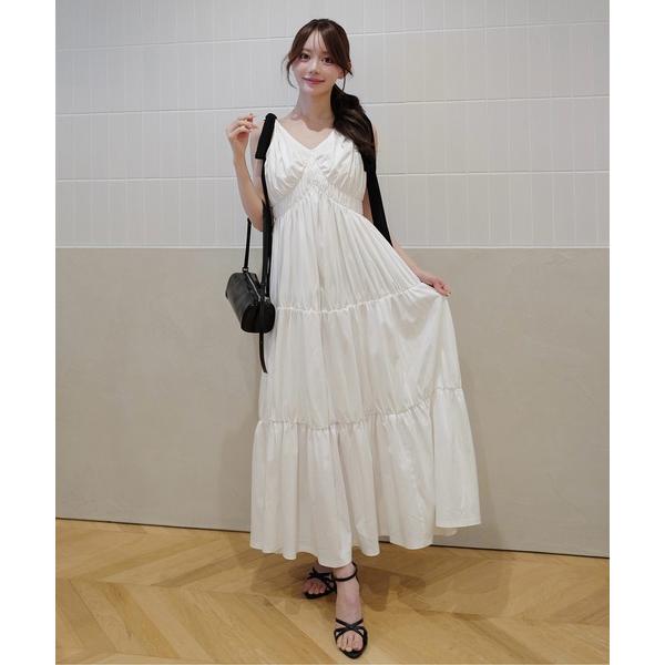 ZOZO問い合わせ番号:105782435ショップ:EIMY ISTOIRE，エイミーイストワールブランド:EIMY ISTOIRE，エイミーイストワール商品名:RIBBON SHOULDER CUT DRESSカテゴリ:ワンピース/ドレス...