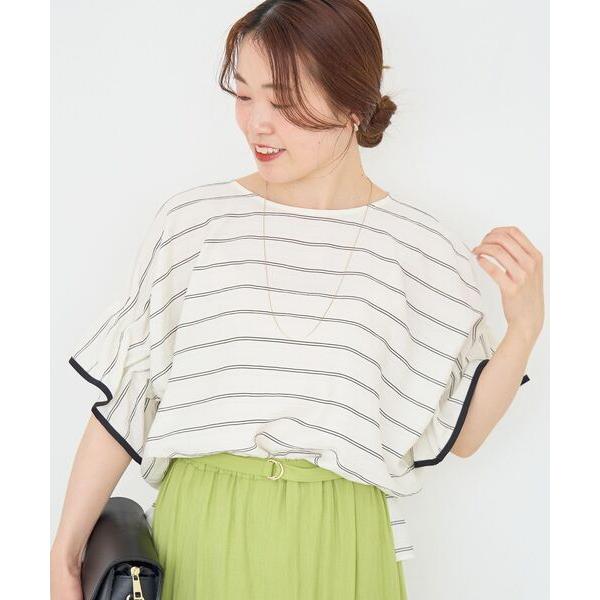 『タイムセール実施中』ZOZO問い合わせ番号:105782851ショップ:le.coeur blanc，ルクールブランブランド:le.coeur blanc，ルクールブラン商品名:ドビーボーダーギャザーブラウスカテゴリ:トップス>シャ...