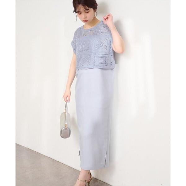 『タイムセール実施中』ZOZO問い合わせ番号:105783516ショップ:natural couture，ナチュラルクチュールブランド:natural couture，ナチュラルクチュール商品名:パッチワーク透かし柄ニット＋キャミワンピース...