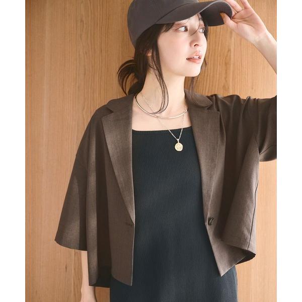 ZOZO問い合わせ番号:105784392ショップ:ROPE' PICNIC，ロぺピクニックブランド:ROPE' PICNIC，ロペピクニック商品名:【ちゃんと+かわいい保証】エアリーリネンライク ハーフスリーブジャケット/接触冷感・UVカ...