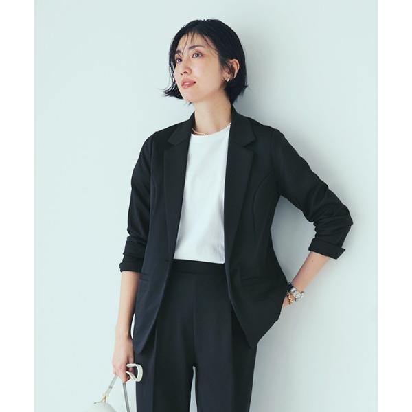 ZOZO問い合わせ番号:105784448ショップ:FELISSIMO，フェリシモブランド:IEDIT，イディット商品名:ＩＥＤＩＴ　花粉リリース＆ＵＶカットがうれしい　美ノビバレエフィット（Ｒ）テーラードジャケット〈ダークネイビー〉カテゴ...