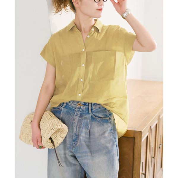 ZOZO問い合わせ番号:105784639ショップ:Spick &amp; Span，スピック アンド スパンブランド:Spick &amp; Span，スピックアンドスパン商品名:《セットアップ可》ラミーブレンドフレンチスリーブシャツカテ...