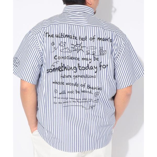 ZOZO問い合わせ番号:105785305ショップ:SAKAZEN，サカゼンブランド:SAKAZEN，サカゼン商品名:シャツ 半袖 メンズ 大きいサイズ プリント ストライプ レギュラー Hampton wear (ハンプトンウェア)カテゴ...