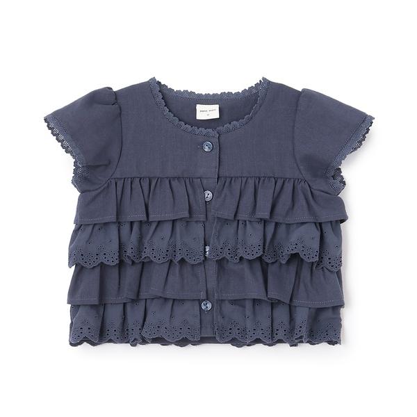 ZOZO問い合わせ番号:105821062ショップ:petit main，プティマインブランド:petit main，プティマイン商品名:レースフリルトップスカテゴリ:トップス>シャツ/ブラウスブランド品番:9662210素材:綿10...