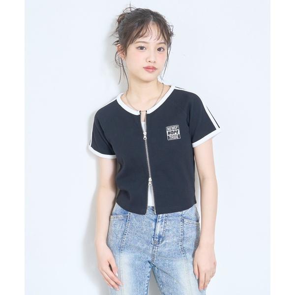 ZOZO問い合わせ番号:105821075ショップ:NARUMIYA ONLINE，ナルミヤ オンラインブランド:LOVETOXIC，ラブトキシック商品名:【LTXC/抗菌防臭】タンクつきラインジップ半袖カテゴリ:トップス>Tシャツ/...