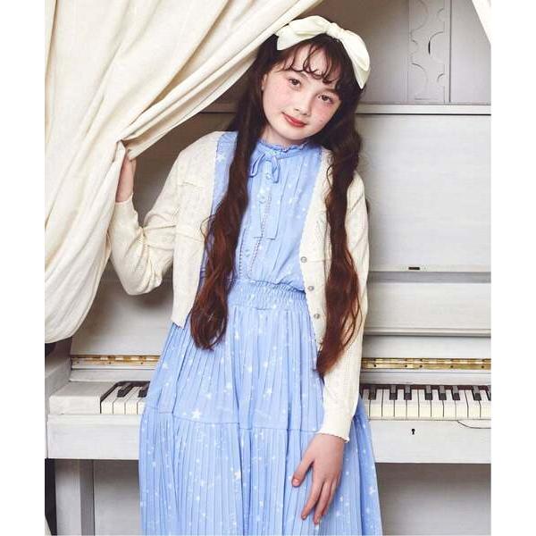 ZOZO問い合わせ番号:105821088ショップ:NARUMIYA ONLINE，ナルミヤ オンラインブランド:mezzo piano Junior，メゾピアノジュニア商品名:透かし柄ラインストーンボタンカーディガン♪カテゴリ:トップス&...