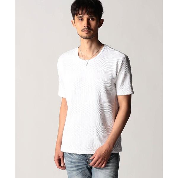 ZOZO問い合わせ番号:105821183ショップ:NICOLE，ニコルブランド:NICOLE CLUB FOR MEN，ニコルクラブフォーメン商品名:ジオメトリックジャカード半袖プルオーバーカテゴリ:トップス>Tシャツ/カットソーブ...