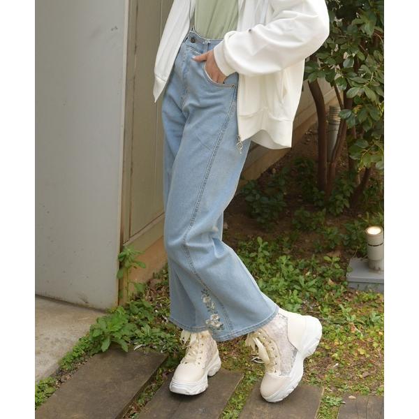 ZOZO問い合わせ番号:105821960ショップ:axes femme，アクシーズファムブランド:axes femme，アクシーズファム商品名:フラワー刺繍裏ゴムデニムＰＴカテゴリ:パンツ>その他パンツブランド品番:TH241X17...