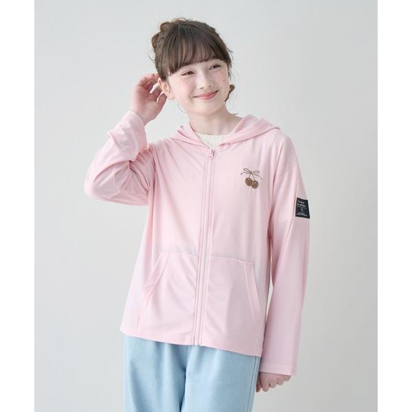 ZOZO問い合わせ番号:105822010ショップ:cross marche，クロスマルシェブランド:Amourire girl，アムリールガール，cross marche，クロスマルシェ商品名:チェリー刺繍ジップアップ薄手パーカーカテゴリ...