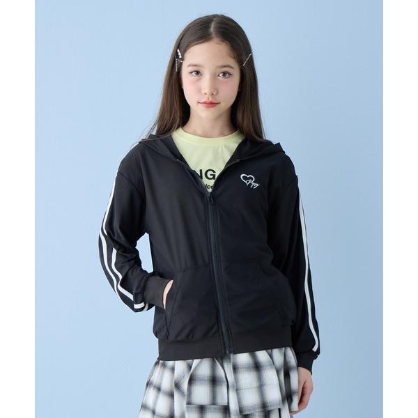 ZOZO問い合わせ番号:105822187ショップ:cross marche，クロスマルシェブランド:Amourire girl，アムリールガール，cross marche，クロスマルシェ商品名:袖ラインリボン薄手パーカーカテゴリ:トップス...