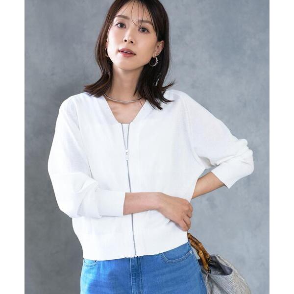 ZOZO問い合わせ番号:105822592ショップ:UNTITLED，アンタイトルブランド:UNTITLED，アンタイトル商品名:【アンサンブル可/日除け・冷房対策】シアーレーヨンZIPカーディガンカテゴリ:トップス>カーディガン/ボ...