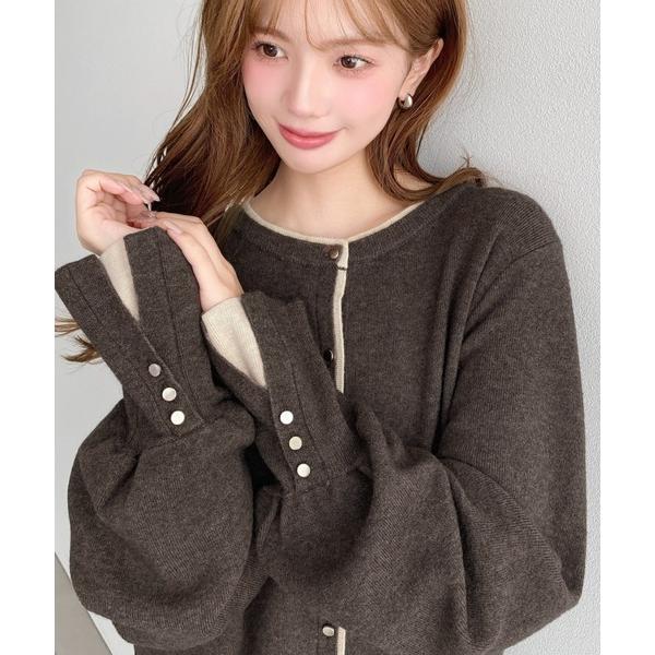ZOZO問い合わせ番号:105823677ショップ:moment+，モーメントプラスブランド:moment+，モーメントプラス商品名:バイカラーWリブニットカーディガン「手洗い可能」カテゴリ:トップス>カーディガン/ボレロブランド品番...