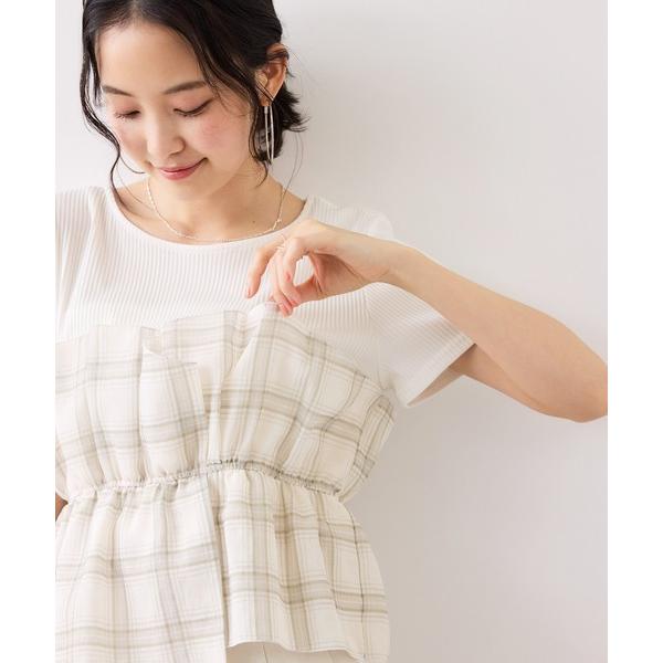 ZOZO問い合わせ番号:105824481ショップ:VIS，ビスブランド:VIS，ビス商品名:チェック＆無地ビスチェドッキング半袖プルオーバー/イージーケアカテゴリ:トップス>Tシャツ/カットソーブランド品番:2026-A-BVM16...