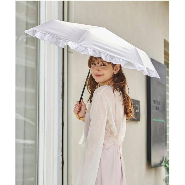ZOZO問い合わせ番号:105826199ショップ:tutuanna，チュチュアンナブランド:tutuanna，チュチュアンナ商品名:[UVカット・遮光率100%][遮熱]フリル付き折り畳み日傘（晴雨兼用）カテゴリ:ファッション雑貨>...