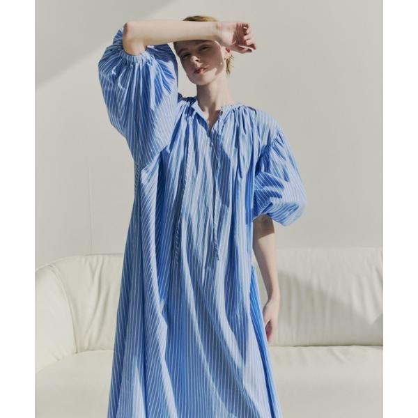 ZOZO問い合わせ番号:105826874ショップ:PERNA，ペルナブランド:PERNA，ペルナ商品名:ストライプハーフスリーブボリュームワンピースカテゴリ:ワンピース/ドレス>ワンピースブランド品番:PN00000118素材:コッ...