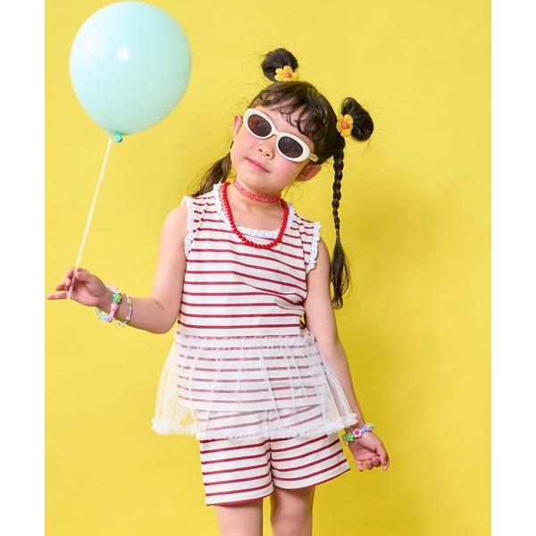 ZOZO問い合わせ番号:105828201ショップ:MARKEY'S，マーキーズブランド:LSP WOW，エルエスピーワオ，MARKEY'S，マーキーズ商品名:【Natsumiコラボ】天竺ボーダーチュールノースリーブ セットアップカテゴリ:...