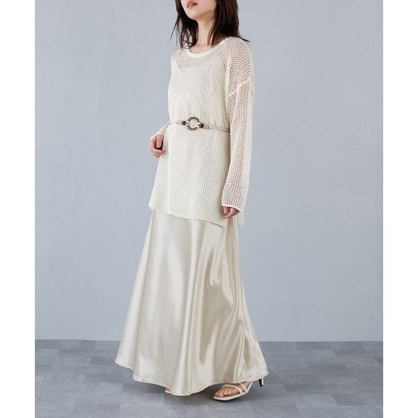 『タイムセール実施中』ZOZO問い合わせ番号:105829376ショップ:me Jane，ミージェーンブランド:murea，ミュレア，meJane，ミージェーン商品名:ローゲージサマーニットトップス+サテンフレアキャミワンピース+ロープベル...