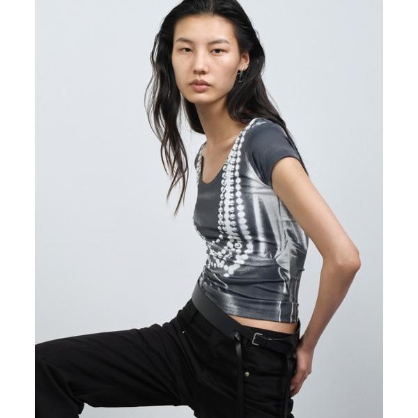 ZOZO問い合わせ番号:105865794ショップ:L.H.P WOMEN，エルエイチピーウィーメンブランド:NACHE，ナチェ，L.H.P，エルエイチピー商品名:NACHE/ナチェ/PEARL NECKLACE PRINTED T-SHI...