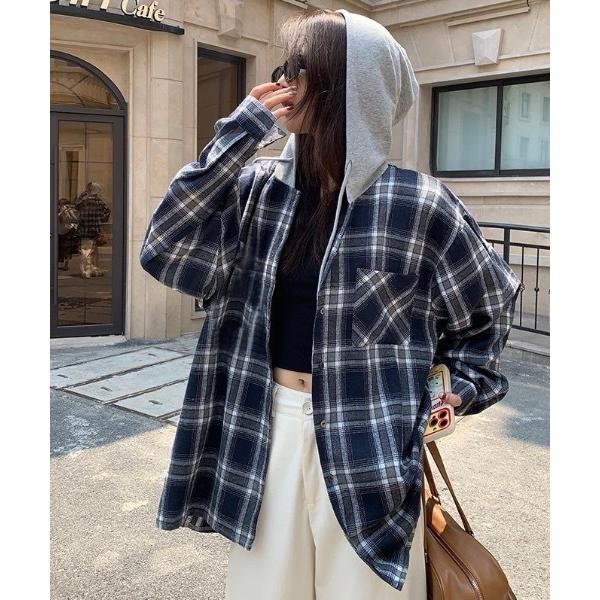 『セール実施中』ZOZO問い合わせ番号:105902279ショップ:Crisp，クリスプブランド:Alvia，アルビア商品名:フード付きゆったりチェック柄シャツカテゴリ:トップス>シャツ/ブラウスブランド品番:V125C041素材:綿...