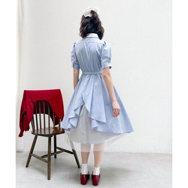 ZOZO問い合わせ番号:105902530ショップ:F i.n.t，フィントブランド:F i.n.t，フィント，an another angelus，アンアナザーアンジェラス商品名:バックラッフルストライプシャツワンピース/fint フィン...