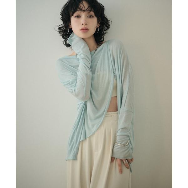 『タイムセール実施中』ZOZO問い合わせ番号:105902719ショップ:LAULEN，ローレンブランド:LAULEN，ローレン商品名:drape neck slit nuance tops /ドレープネックスリットニュアンス長袖トップスカ...