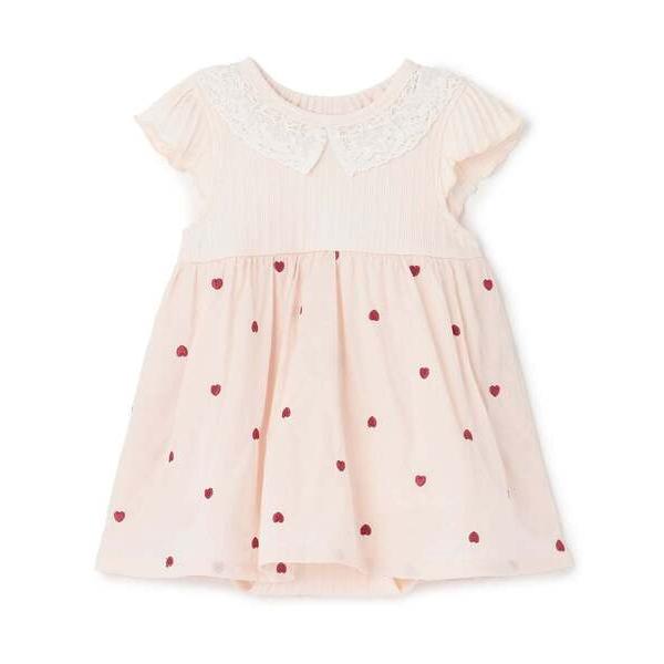 ※このアイテムは返品・交換対象外商品です。ZOZO問い合わせ番号:105938052ショップ:petit main，プティマインブランド:petit main，プティマイン商品名:【リンク】ハート刺しゅうOPロンパースカテゴリ:ママ＆ベビー...