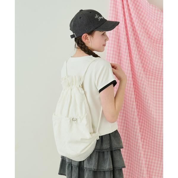 ZOZO問い合わせ番号:105938069ショップ:NARUMIYA ONLINE，ナルミヤ オンラインブランド:mezzo piano Junior，メゾピアノジュニア商品名:【A4対応】リボン柄レースナップサックカテゴリ:バッグ>...