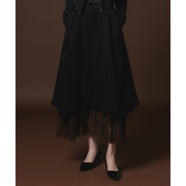 ZOZO問い合わせ番号:105973454ショップ:ANLIO，アンリオブランド:NON TOKYO，ノントーキョー商品名:BATWING HEM DENIM ＆ LACE SKIRTカテゴリ:スカート>スカートブランド品番:NON-...